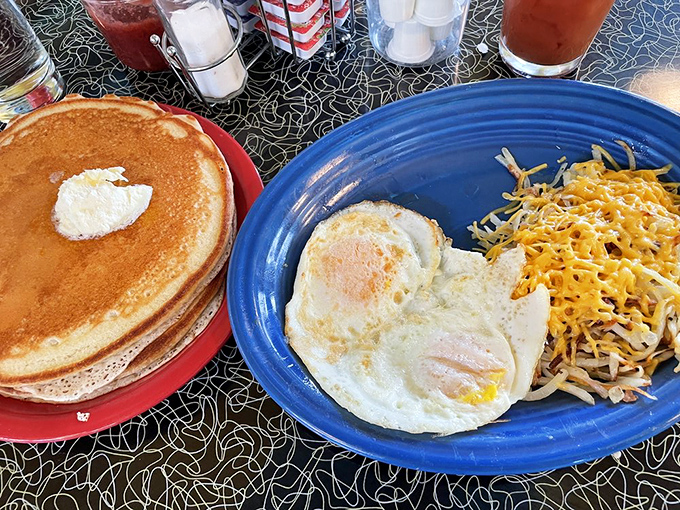 Pancakes and eggs: breakfast's longest-running buddy comedy. These two have been working together longer than Martin and Lewis.