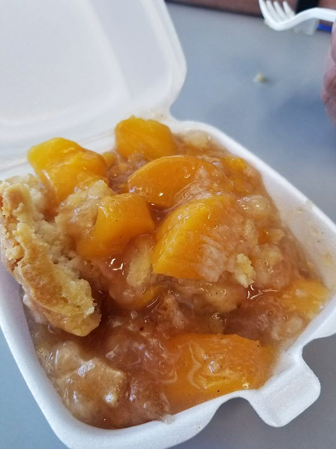 Peach cobbler that strikes the perfect balance between fruit and buttery crust&mdash;summer in North Carolina, regardless of the season outside.