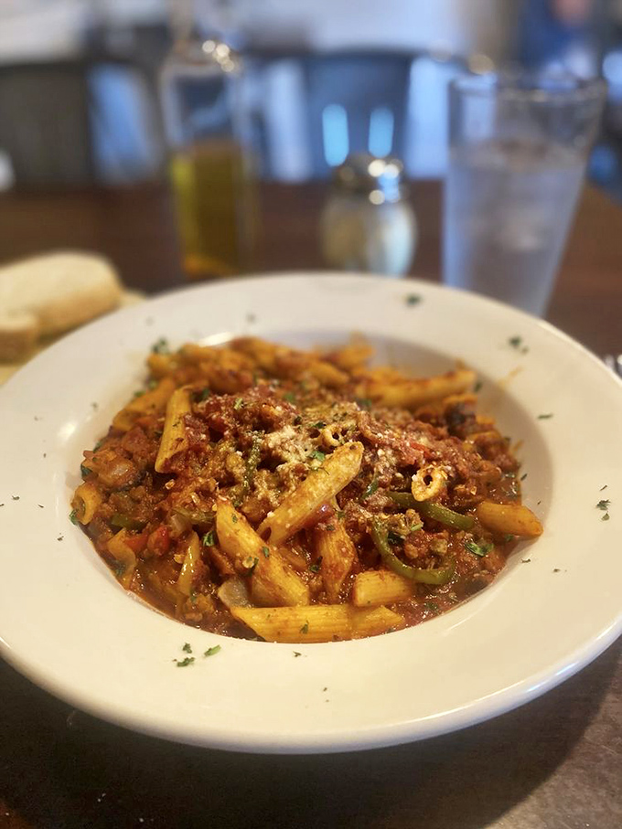 This penne isn't just swimming in sauce&mdash;it's doing the backstroke in a pool of flavor that demands to be savored slowly.