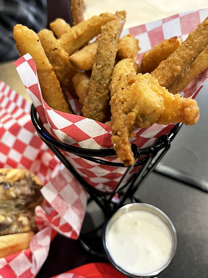 Pickle fries &ndash; the unexpected hero of the appetizer world, offering a tangy crunch that regular fries can only dream about.