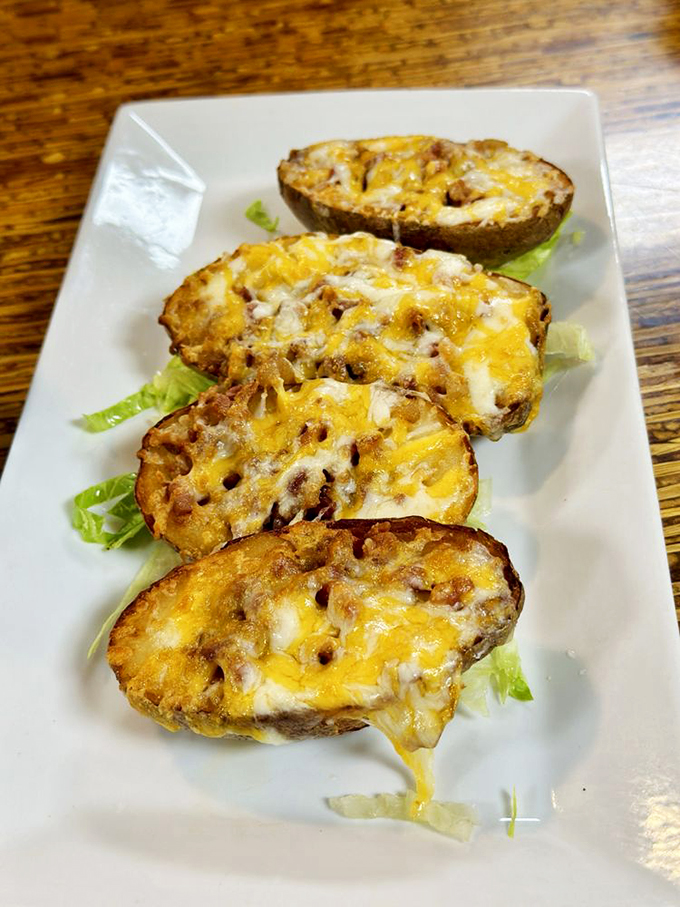 Potato skins that have clearly been working out&mdash;buff, cheese-laden, and ready to flex their flavor muscles on your taste buds.