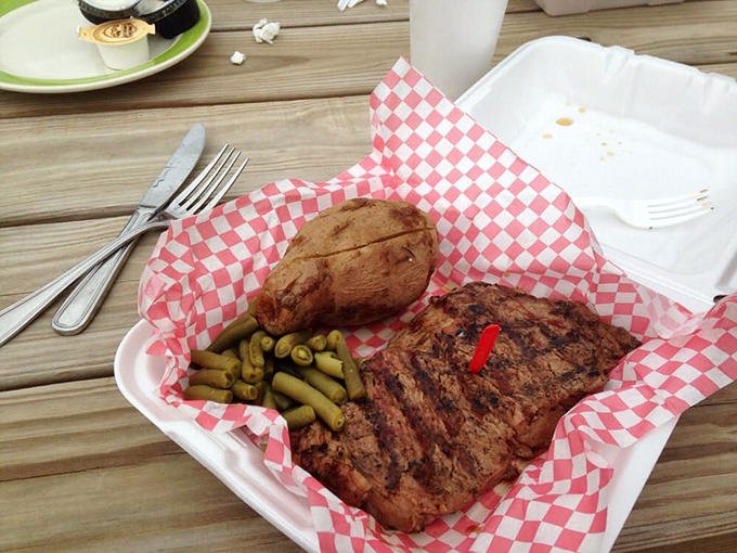This steak doesn't need fancy presentation when it tastes like the midwest's greatest hit&mdash;simple perfection with green beans standing by.