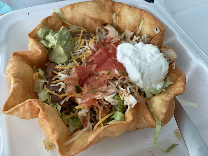 The taco salad's crispy shell is like the Sydney Opera House of edible architecture&mdash;dramatic, purposeful, and worth the trip.