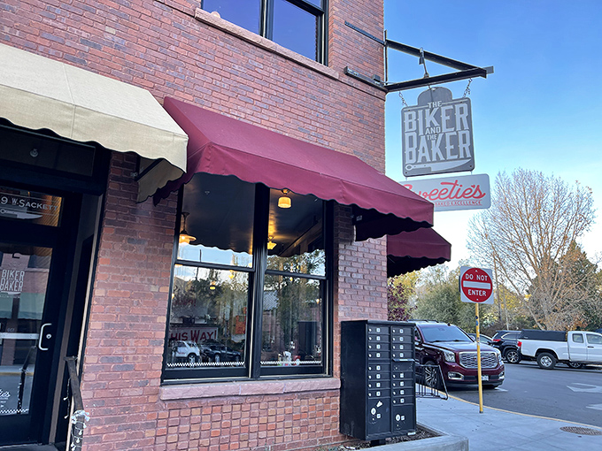 The Biker & The Baker proves that sometimes the best culinary marriages involve seemingly opposite partners. Those burgundy awnings have sheltered many a happy food memory.