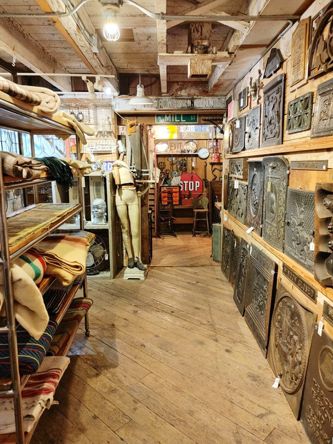 Wire baskets filled with history's hardware&mdash;like archaeological digs organized by someone with a delightful obsession for categorization. 