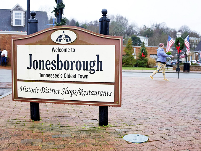 "Tennessee's Oldest Town" isn't just a slogan—it's a promise of the authentic historical experience waiting just beyond this welcoming sign.