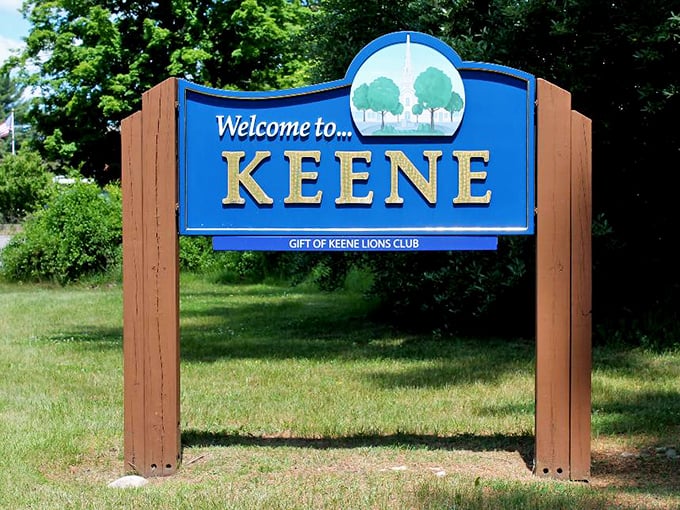 Welcome to Keene indeed! This sign doesn't just mark a boundary&mdash;it's the gateway to affordable small-town living that big-city folks dream about.