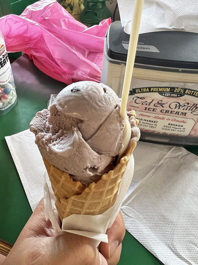 Waffle cones aren't just vessels; they're the crispy, caramelized thrones upon which ice cream royalty rightfully sits.