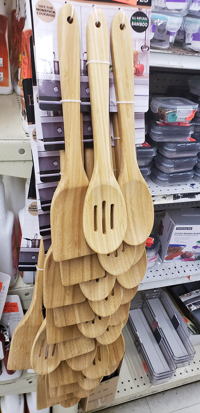 Bamboo utensils hanging like culinary wind chimes. Sustainable kitchen tools at unsustainable prices&mdash;the good kind of unsustainable, that is.