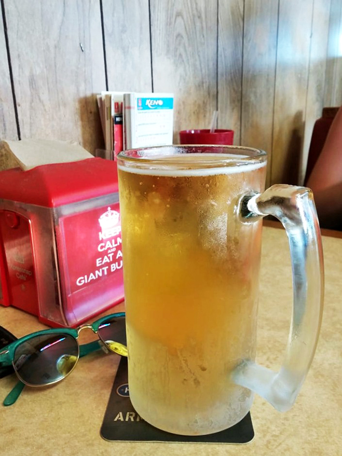 Nothing complements a burger feast like an ice-cold beer in a frosty mug&mdash;the condensation on the glass practically whispers "you've made an excellent decision today." 