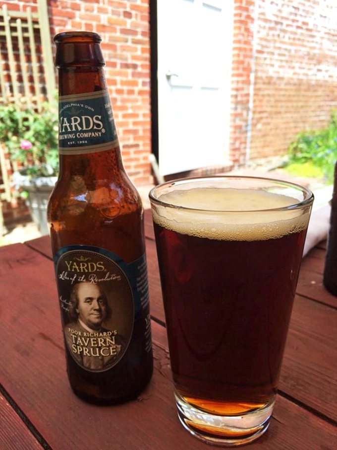 Nothing says "freedom" quite like a historically-inspired brew. This Yards Tavern Spruce would have the founding fathers calling for another round.