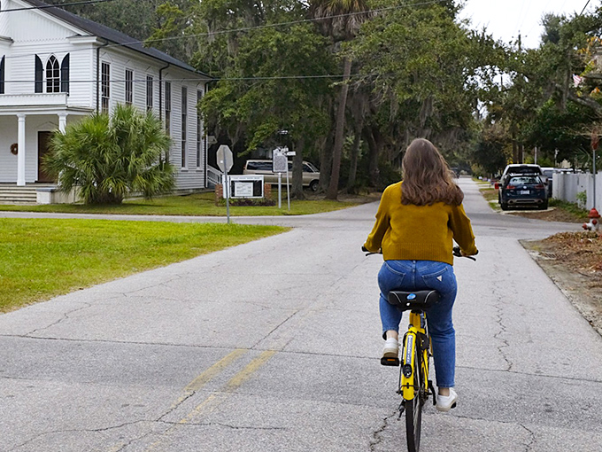 Exploring Beaufort by bicycle reveals hidden corners of this historic town, where Spanish moss frames every perfect picture.