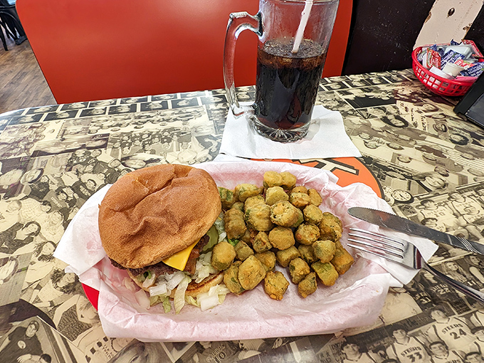 This isn't just a burger and okra&mdash;it's edible proof that simple food made with care still beats fancy cuisine every single time.