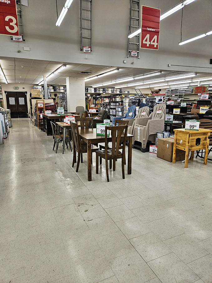 Snack central! The well-stocked shelves are a carb lover's dream. Those wooden beams overhead have witnessed countless shopping victories.