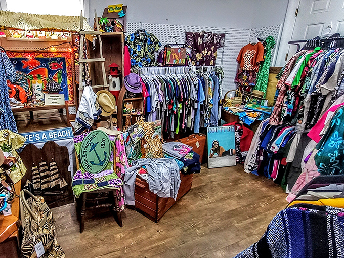 A riot of vintage clothing proves fashion truly is cyclical. Those Hawaiian shirts and denim jackets aren't just secondhand&mdash;they're authentic artifacts from style eras worth revisiting.