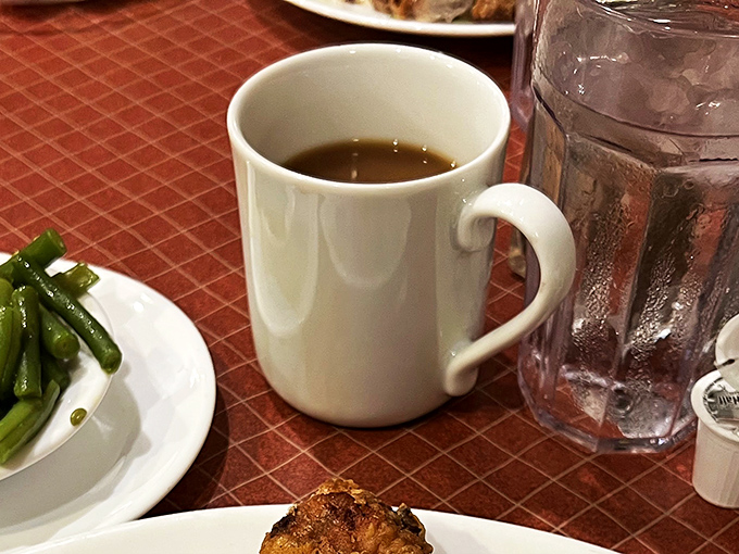 Simple pleasures: A steaming mug of coffee alongside fresh green beans. Sometimes the supporting characters deserve just as much applause as the stars.