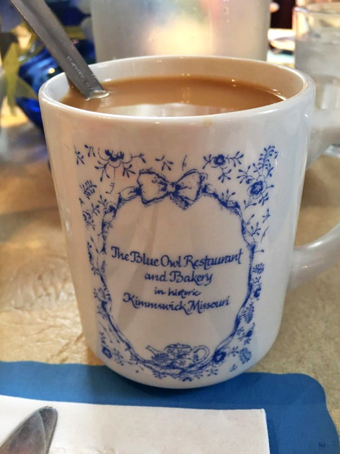 Even the coffee gets special treatment in a signature blue and white mug. The perfect companion for pie&mdash;or just watching the world go by.