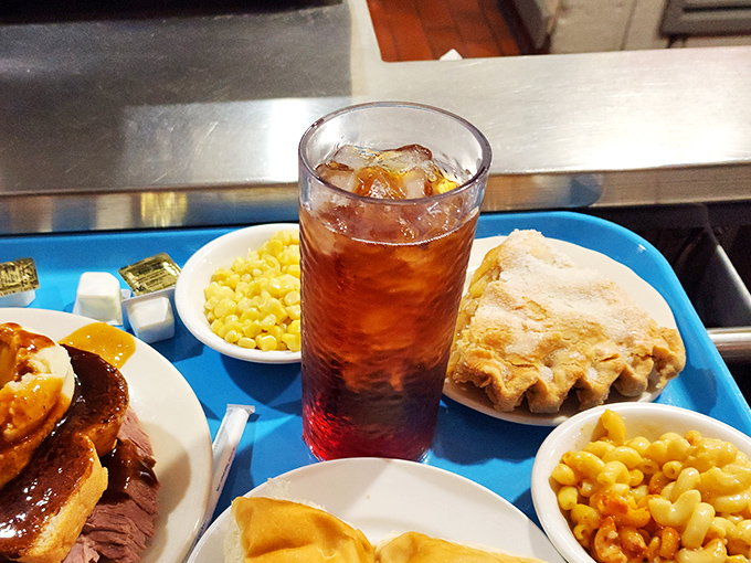 Sweet tea in a cafeteria tray feels like a childhood memory you didn't know you were missing.