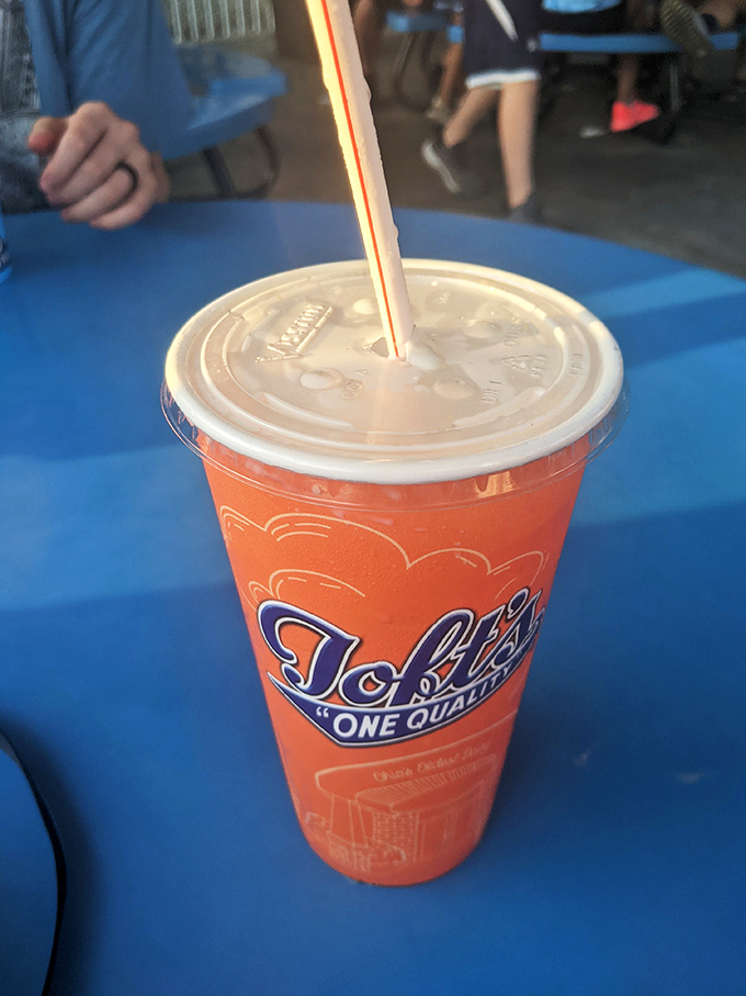This isn't just a milkshake&mdash;it's a portable celebration in Toft's signature orange cup. Thick enough to make your straw stand up and salute.