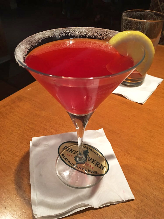 The cocktail's vibrant red hue suggests it might have superpowers. One sip and you'll believe it does. 