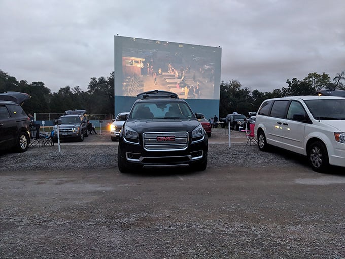 As dusk settles, headlights dim and the screen illuminates&mdash;that magical moment when everyday vehicles transform into personal theater boxes.