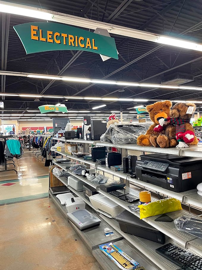 The electronics section: where yesterday's cutting-edge technology comes to find new purpose or simply remind us how quickly "innovative" becomes "vintage."