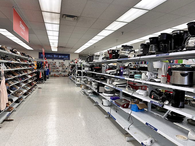 Kitchen gadget heaven stretches before you&mdash;a museum of culinary tools where yesterday's bread makers and today's coffee pots await their next countertop home.