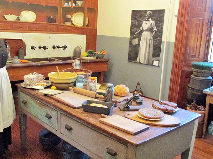 This working kitchen tableau makes your modern meal prep look suspiciously easy. No food processor in sight, just honest tools and elbow grease &ndash; the original farm-to-table setup.