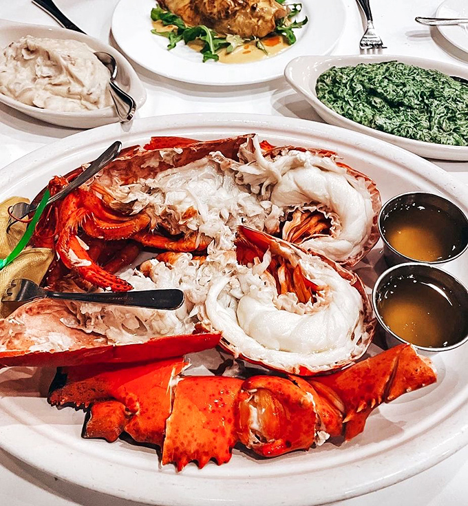This isn't just dinner&mdash;it's an undersea treasure chest cracked open. The lobster practically winks at you from its crimson shell. 