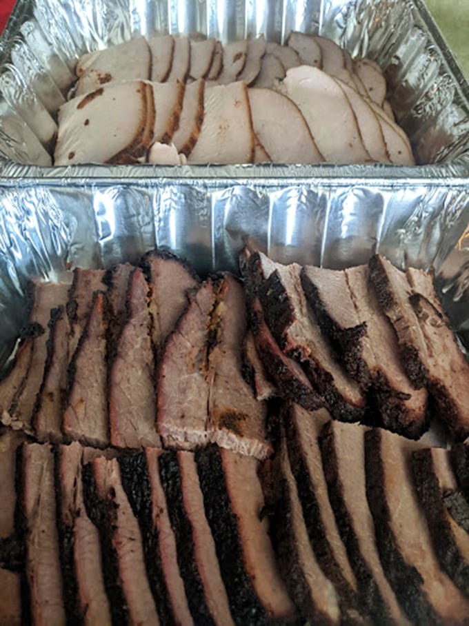 When meat is sliced this perfectly, it's not just cooking&mdash;it's performance art. The brisket and turkey duet here deserves a standing ovation.