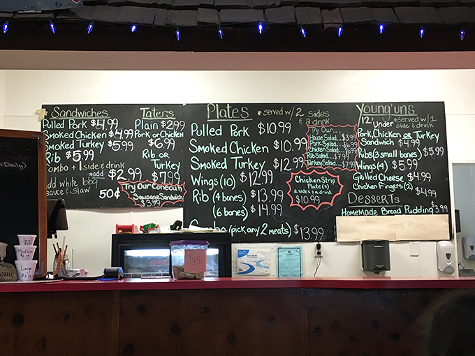 The chalkboard menu at BBQ 65 reads like poetry to hungry souls&mdash;simple words that translate to "prepare for flavor nirvana."