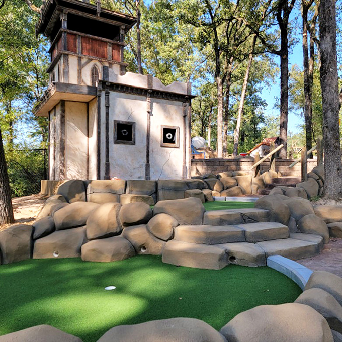 Mini-golf where medieval architecture meets Louisiana playfulness—because sometimes retirement should feel like you're eight years old with no bedtime.