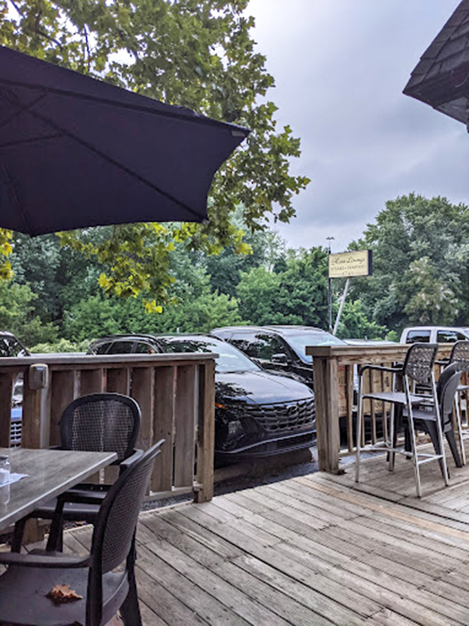 The outdoor patio offers a breath of fresh Pennsylvania air between bites, perfect for contemplating your next steak selection.