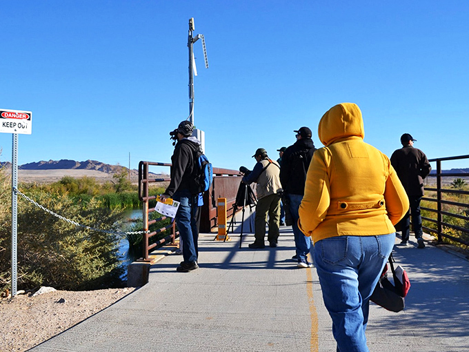 Bird watching: the original reality show. Enthusiasts gather at prime viewing spots, binoculars ready for nature's unscripted performances.