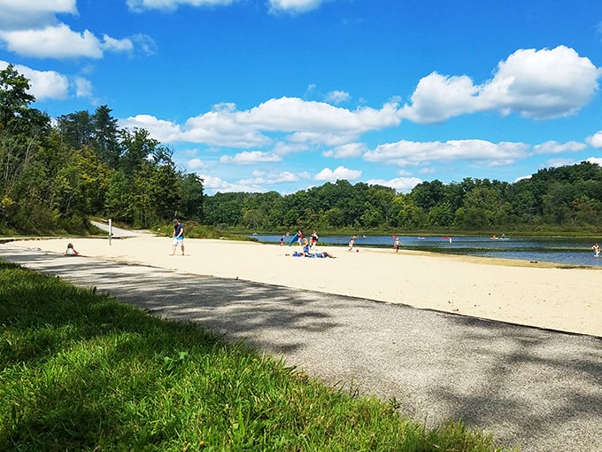 The beach at Punderson proves you don't need an ocean for paradise &ndash; just clean sand, fresh water, and zero chance of shark attacks. 