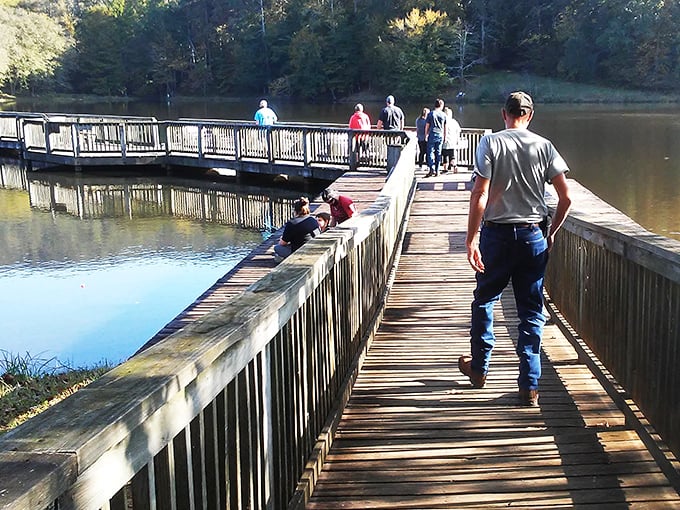 The fishing pier: where strangers become friends united by the universal language of "this big" hand gestures and fish tales.