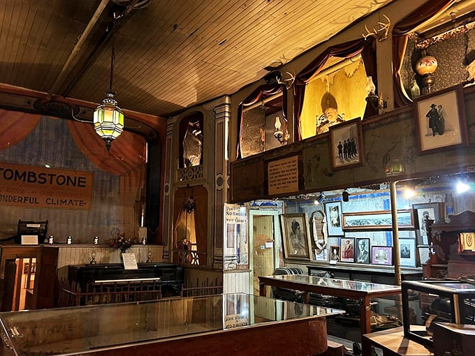 Photographs and memorabilia line the walls, preserving faces long gone. Their eyes follow you around the room &ndash; or is that just my imagination?