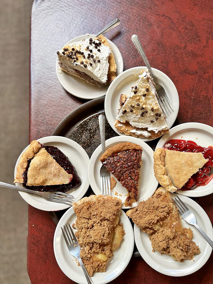 The pie selection at Carriage Crossing isn't just dessert; it's a spiritual experience that might make you believe in a higher power.