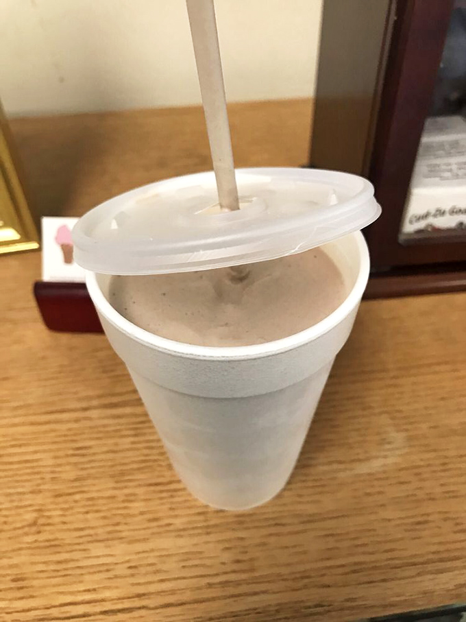 This milkshake doesn't need to bring anyone to the yard; the yard comes to it. Thick enough to make your straw stand proud.