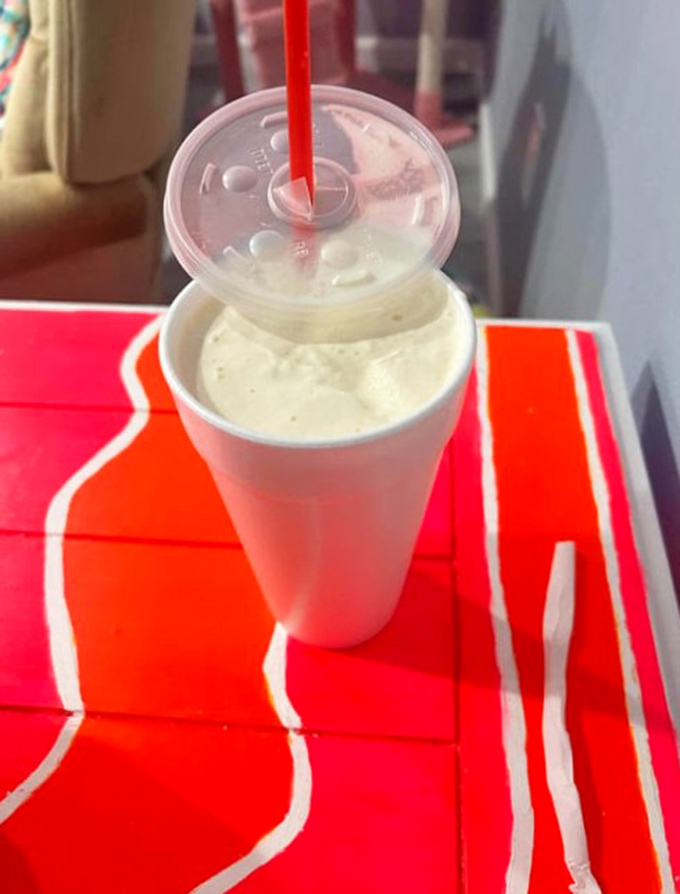 The milkshake at J.D.'s isn't just a drink—it's a creamy, cold counterpoint to the warm, savory chicken that deserves its own standing ovation.