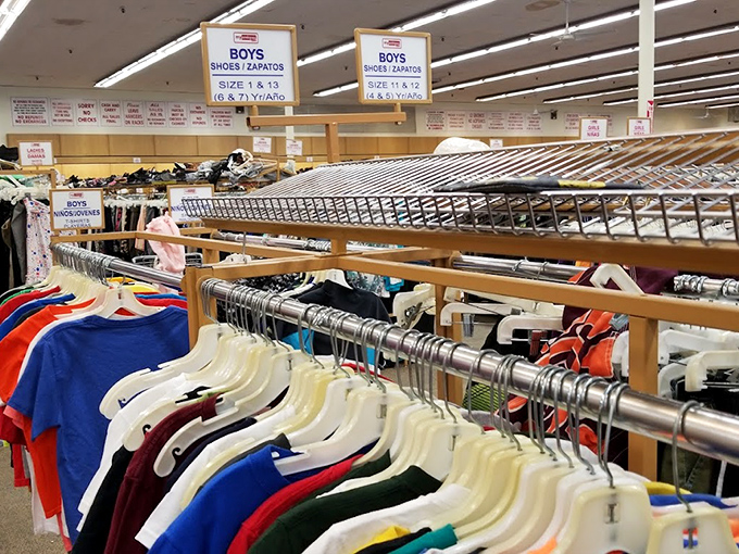 Boys' clothing organized with military precision &ndash; proving that finding quality kids' wear doesn't require emptying your savings account.