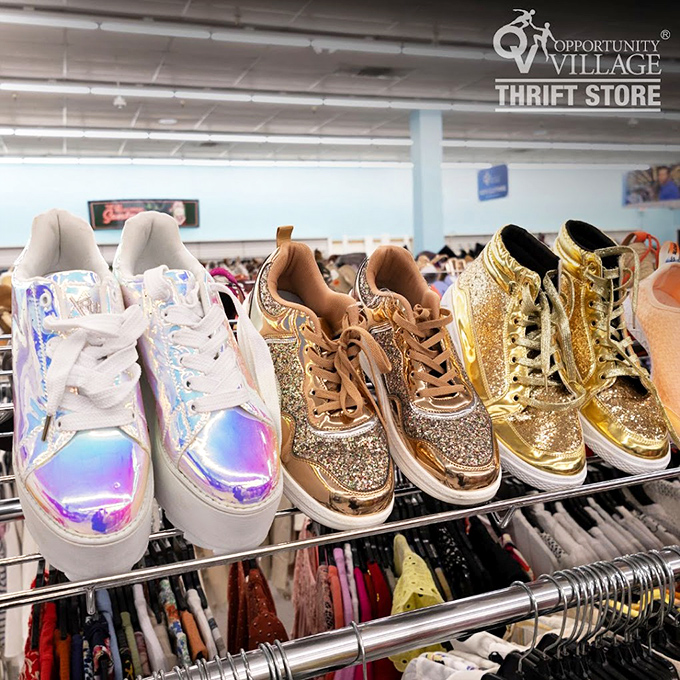 Footwear that sparkles with possibility. These glittery kicks might have missed their chance at the Vegas stage, but they're ready for your personal spotlight.
