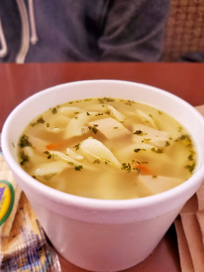 A steaming cup of homemade chicken soup&mdash;what grandmothers everywhere aspire to make. Clear broth, tender vegetables, and healing powers included.