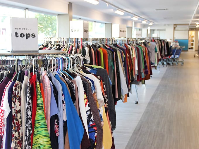 Fashion archaeology at its finest. Somewhere in these racks is the perfect top that someone will declare "vintage" rather than "used."