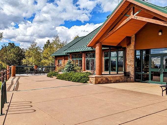 The visitor center&mdash;half rustic lodge, half information headquarters&mdash;where adventures begin and "I had no idea" moments are standard issue.