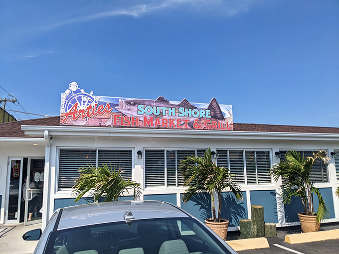 Artie's blue-scaled exterior hints at the ocean treasures within &ndash; where "Fish Market" isn't just a sign, it's a promise.