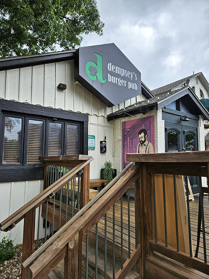 Dempsey's wooden deck invites you to sit and savor. This cozy spot elevates the humble burger without losing its soul.