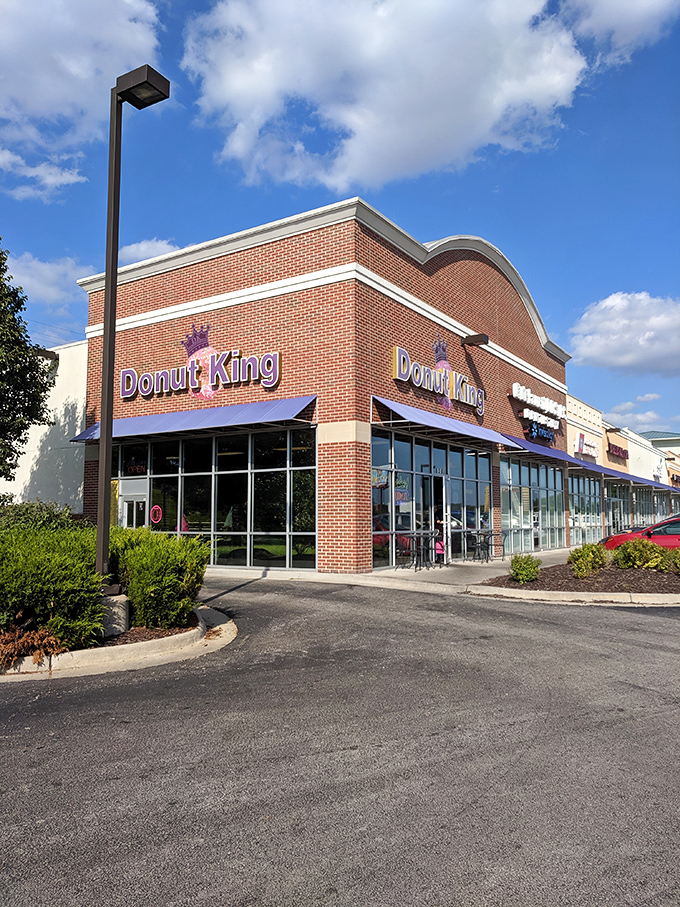 The purple benches say it all &ndash; royalty awaits inside this brick fortress of frosted delights.