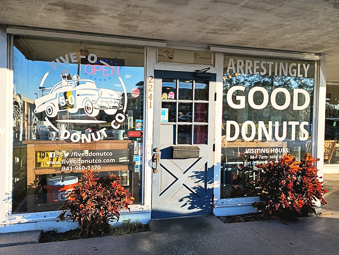 "Arrestingly Good Donuts" isn't just clever marketing – at Five-O, it's a promise they deliver on daily.