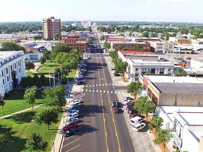 Great Bend's spacious main street offers room to breathe and prices that won't leave your retirement budget gasping for air.